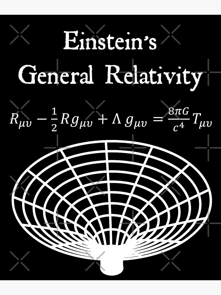 "Einstein's General Relativity Vintage Math Physics Design White on ...