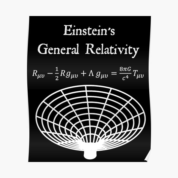"Einstein's General Relativity Vintage Math Physics Design White on ...