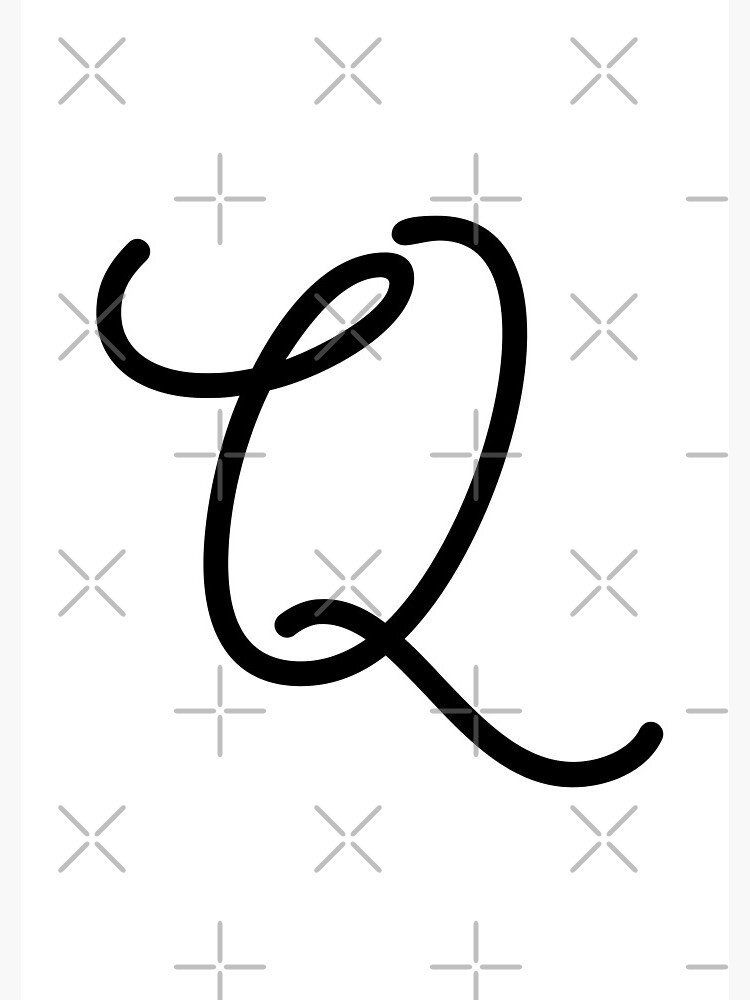 La Letra Q En Cursiva Letra Cursiva Todo Mayúscula Letra Q, Escritura
