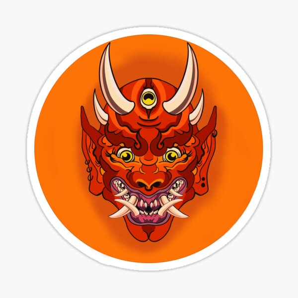 "Japanese oni mask" Sticker for Sale by Joeybeedraws | Redbubble
