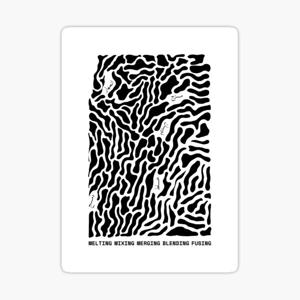 "Melting Mixing Merging Blending Fusing" Sticker for Sale by ...