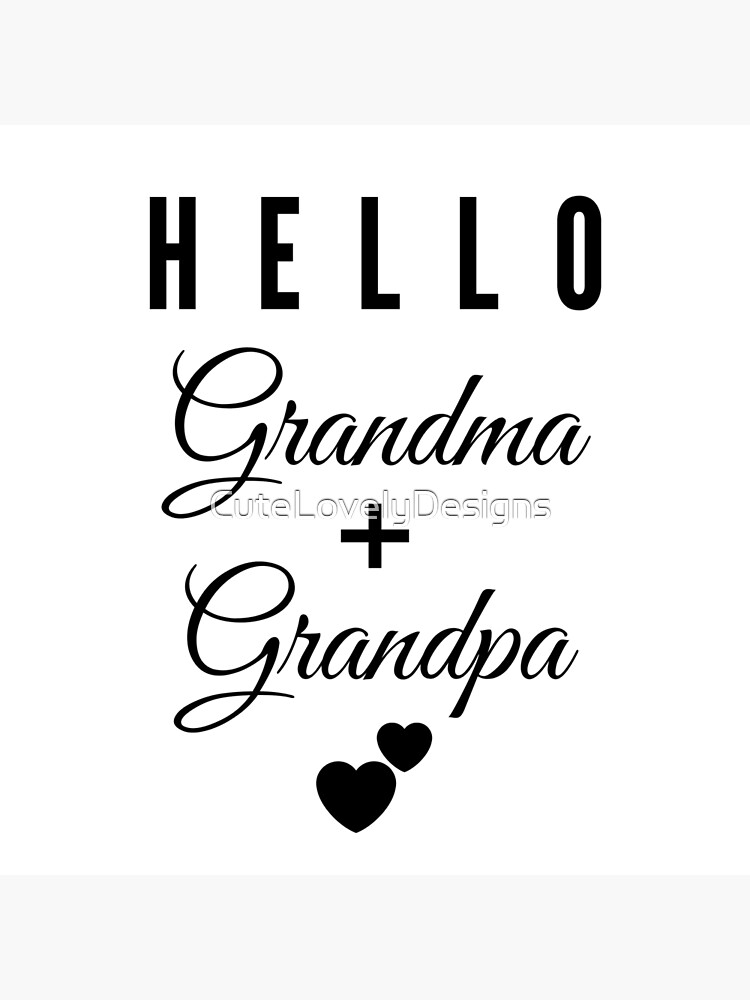 "Hello Grandma and Grandpa Grandparents Announcement Cute" Poster by ...