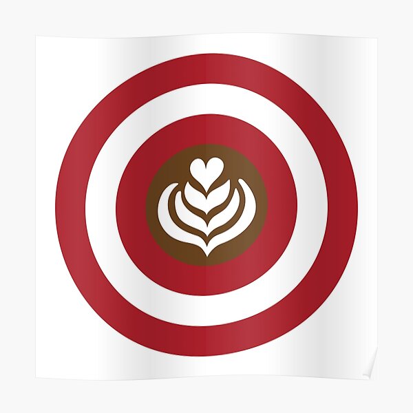 "Captain Coffee logo - brown center" Poster for Sale by Dkrode | Redbubble