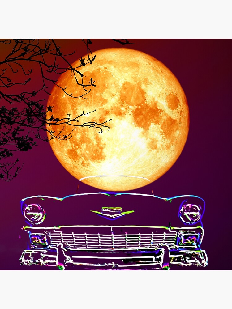 "The Ghost Of 1956 Chevy Driving During Full Moon" Poster for Sale by ...