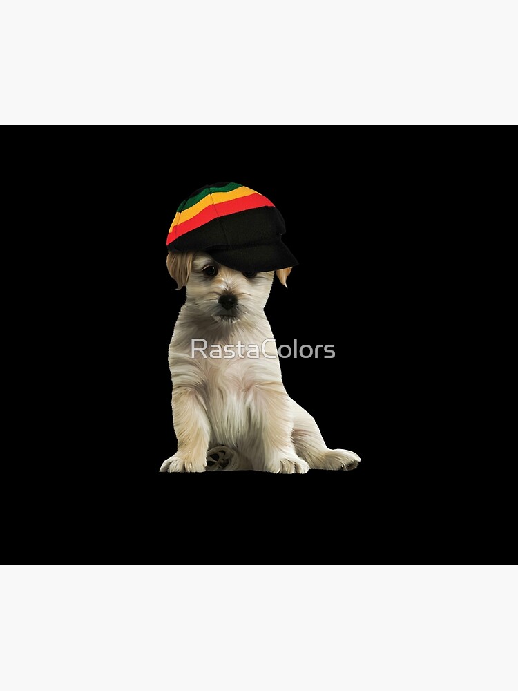 "Rasta Puppy Cute Puppy with Rasta Hat " Tapestry for Sale by ...
