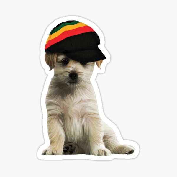 "Rasta Puppy Cute Puppy with Rasta Hat " Sticker for Sale by ...