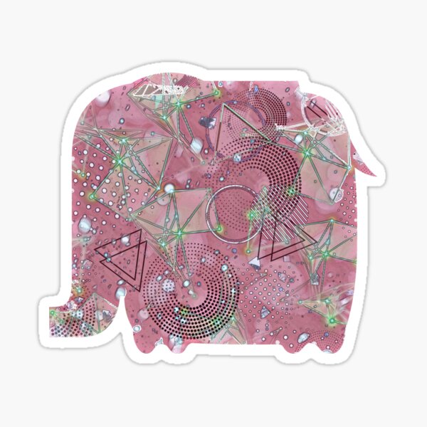 "Pink elephant " Sticker by HootonRose | Redbubble