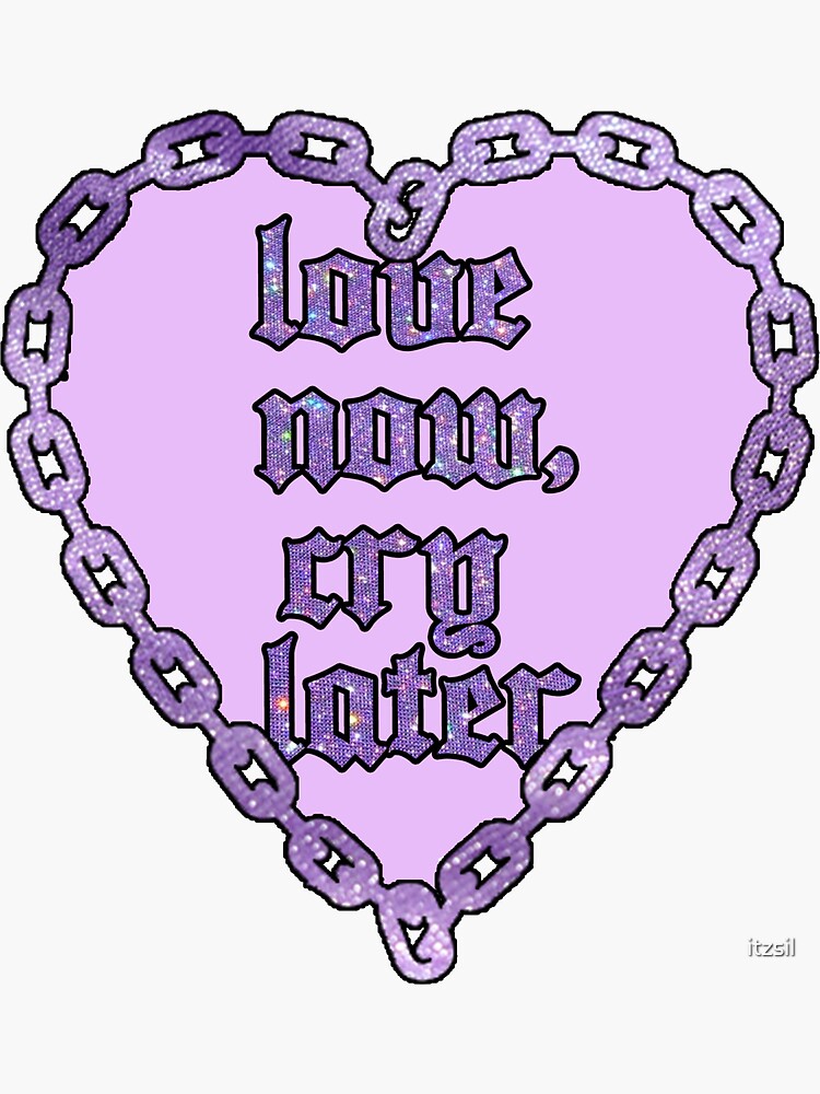 "love now cry later" Sticker for Sale by itzsil | Redbubble