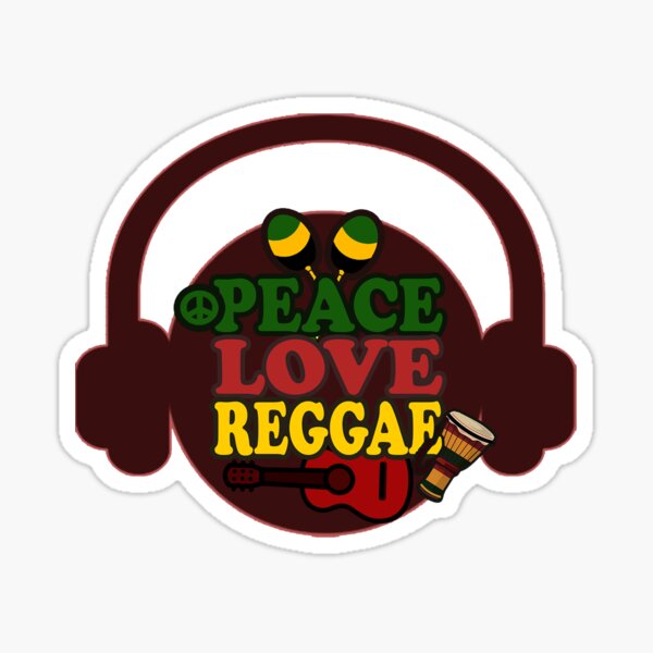 "Peace Love Reggae Rasta Colors" Sticker by RastaColors | Redbubble