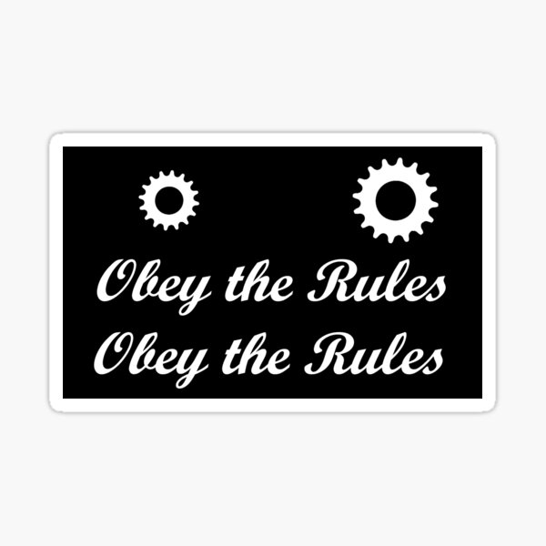 "Obey The Rules Sticker Set" Sticker for Sale by delmo | Redbubble
