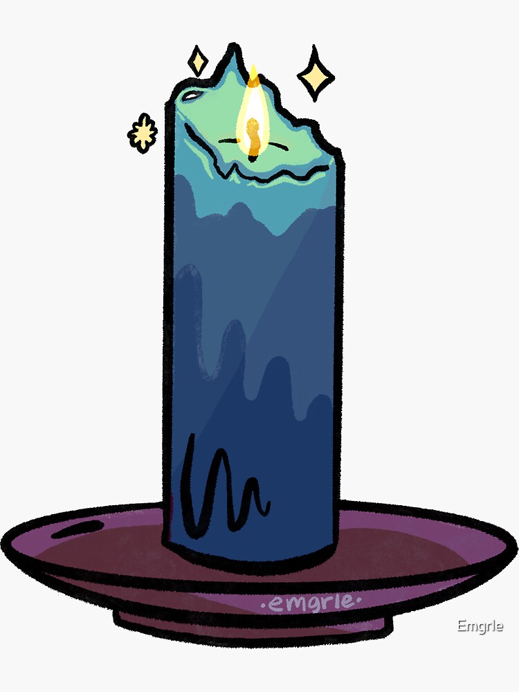 "Candle light sticker (blue)" Sticker for Sale by Emgrle | Redbubble