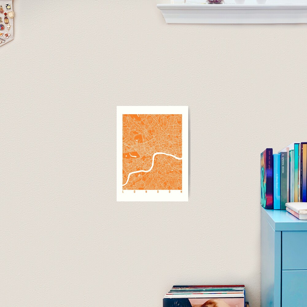 "London map orange" Art Print by mapsart | Redbubble