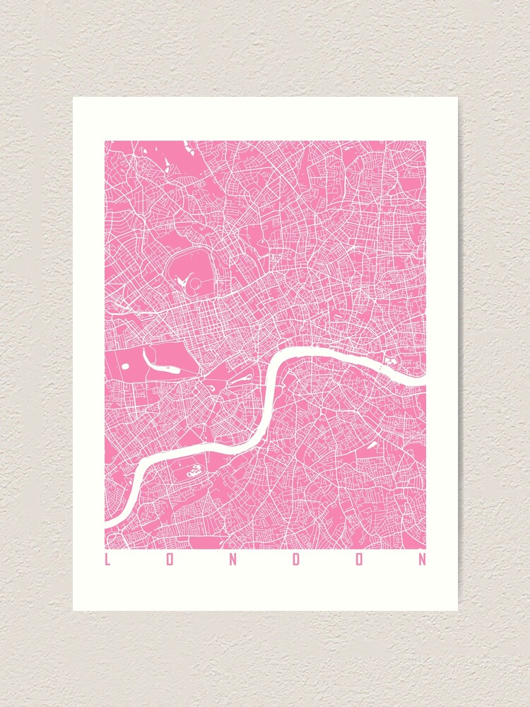 "London map pink" Art Print for Sale by mapsart | Redbubble