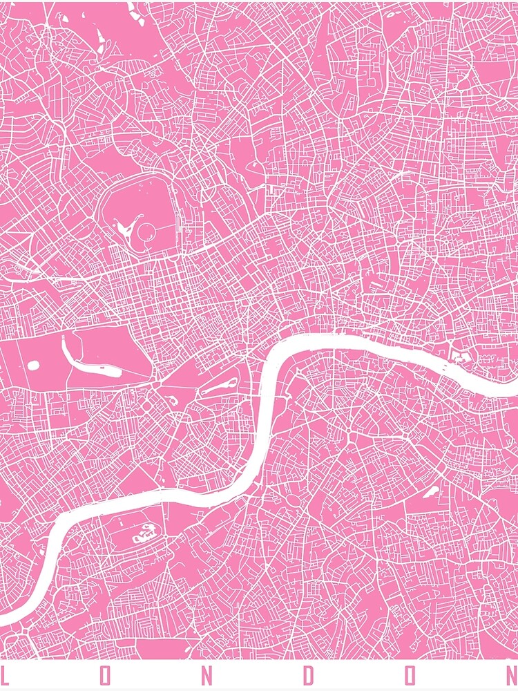 "London map pink" Art Print for Sale by mapsart | Redbubble