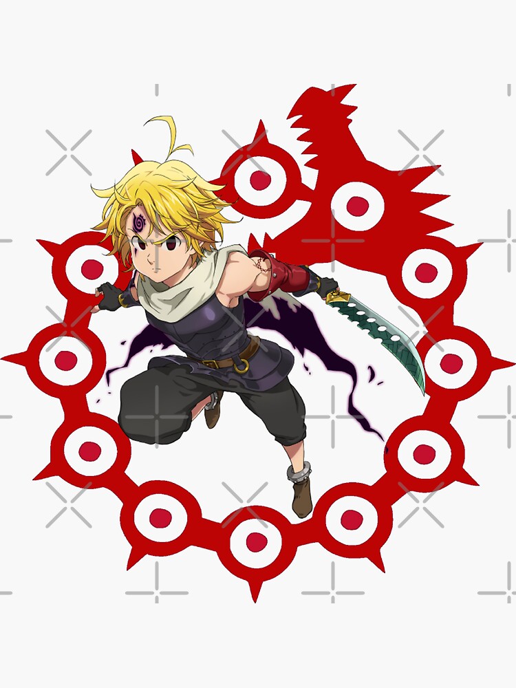 Pegatina «Los siete pecados capitales Meliodas Dragon Sin of Wrath Face ...