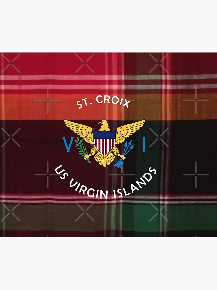 "US Virgin Islands Flag St. Croix USVI Madras Caribbean " Throw Blanket ...