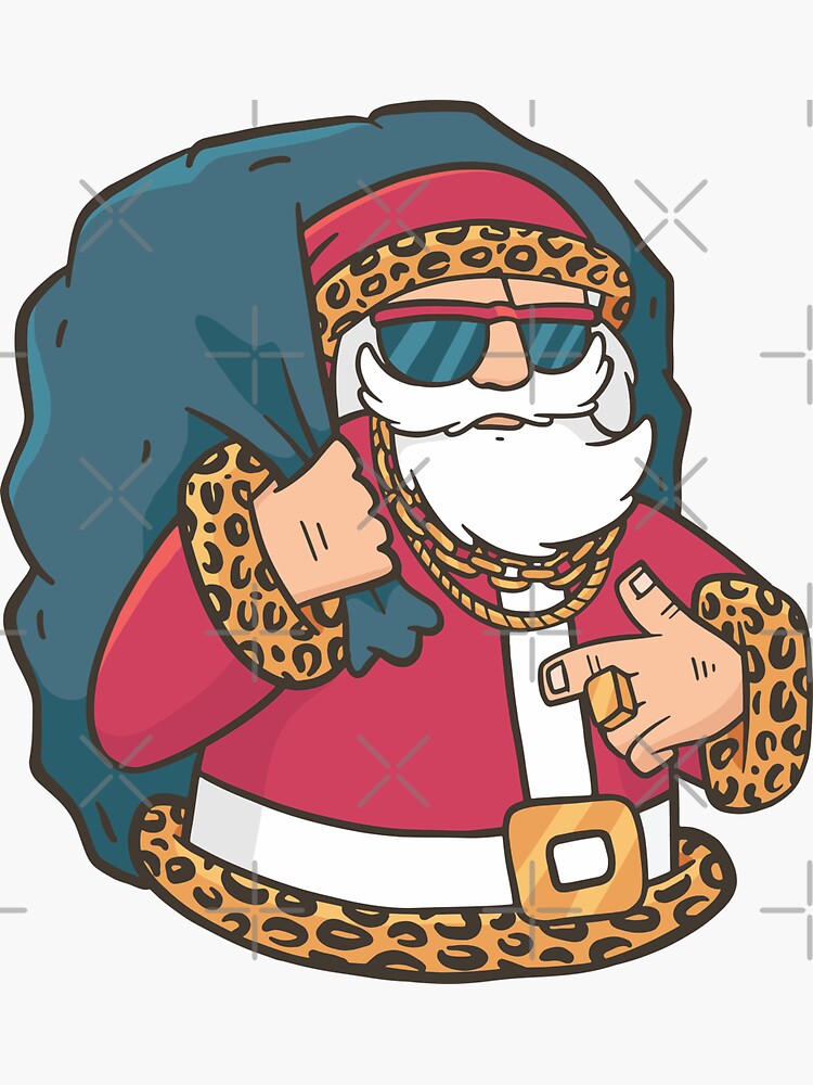 "RAPPER SANTA" Sticker by Bombastik | Redbubble