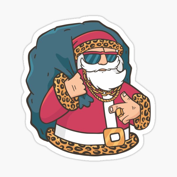 "RAPPER SANTA" Sticker by Bombastik | Redbubble