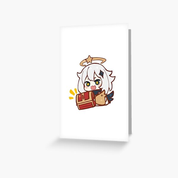 "Genshin Impact Paimon Sticker" Greeting Card by GodKingRance | Redbubble