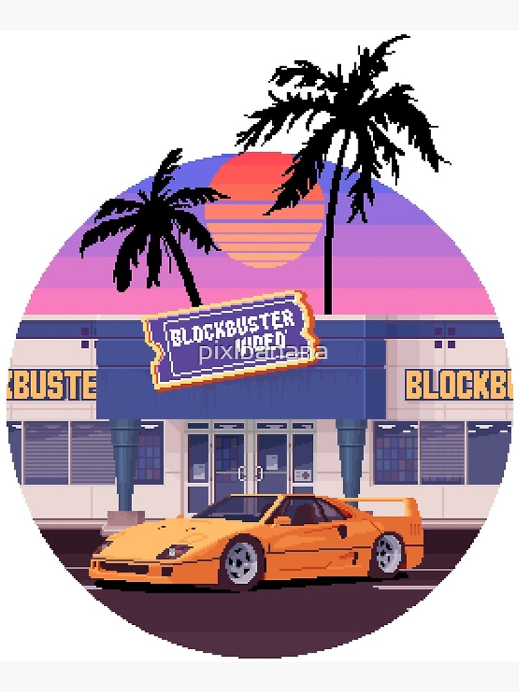 "Vaporwave retro yellow ferrari f40 Pixel Art" Art Print by pixlbanana ...