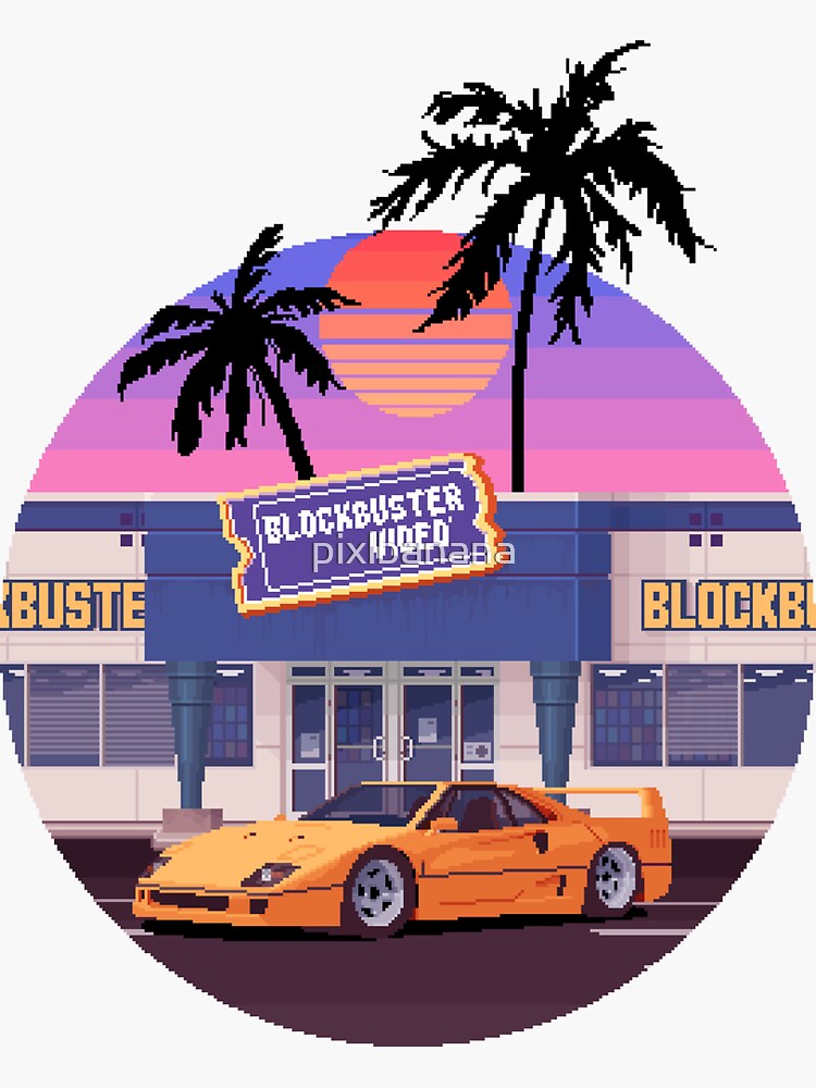 Pegatina «Vaporwave retro amarillo ferrari f40 Pixel Art» de pixlbanana ...