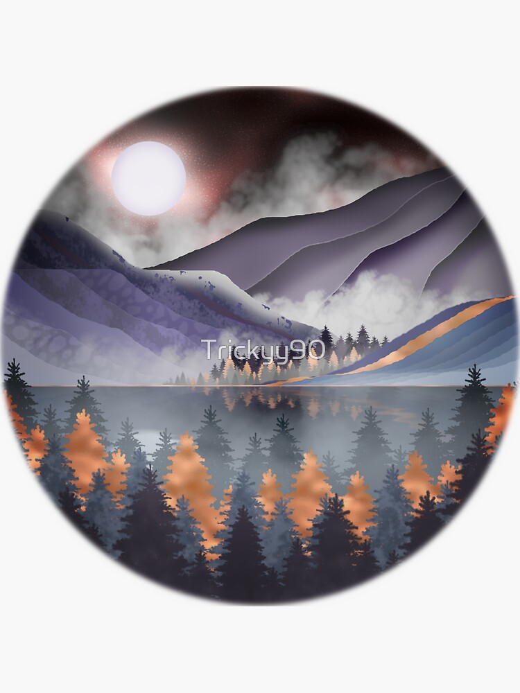 "Misty Lake" Sticker for Sale by Trickyy90 | Redbubble