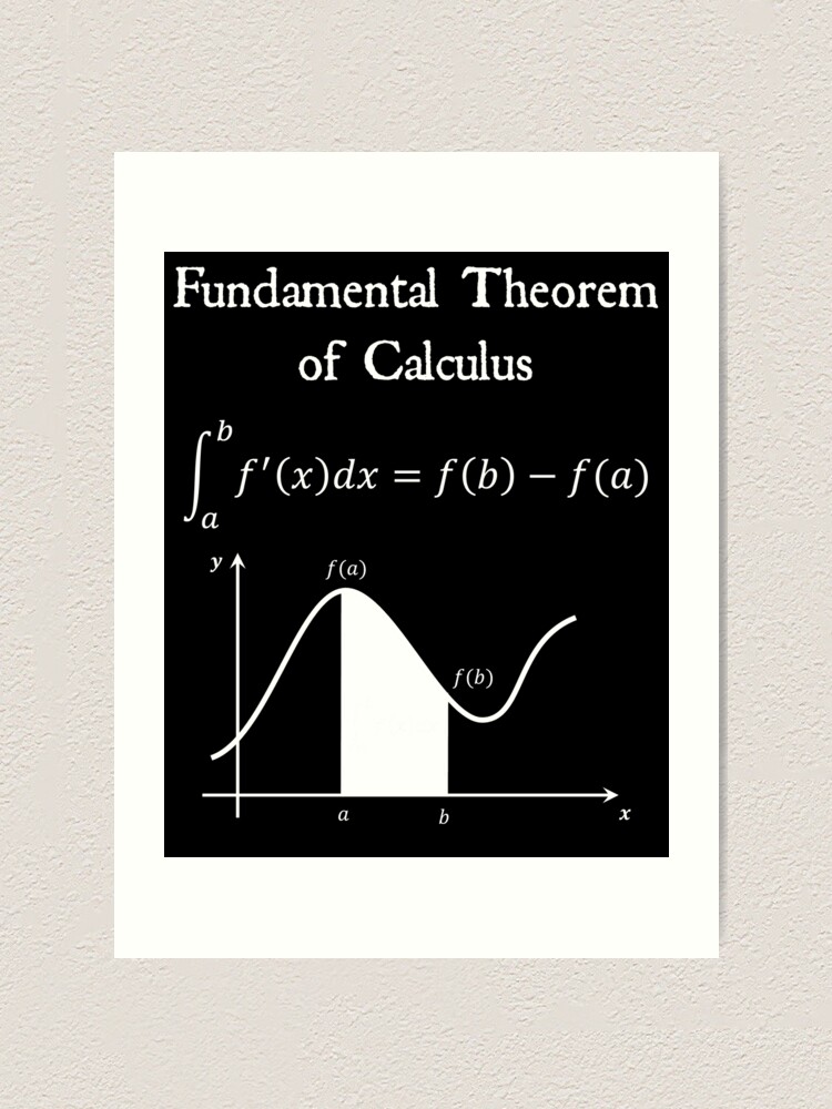 "Fundamental Theorem of Calculus Vintage Math Physics Design White on ...