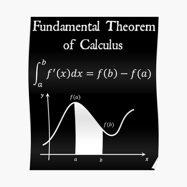 "Fundamental Theorem of Calculus Vintage Math Physics Design White on ...