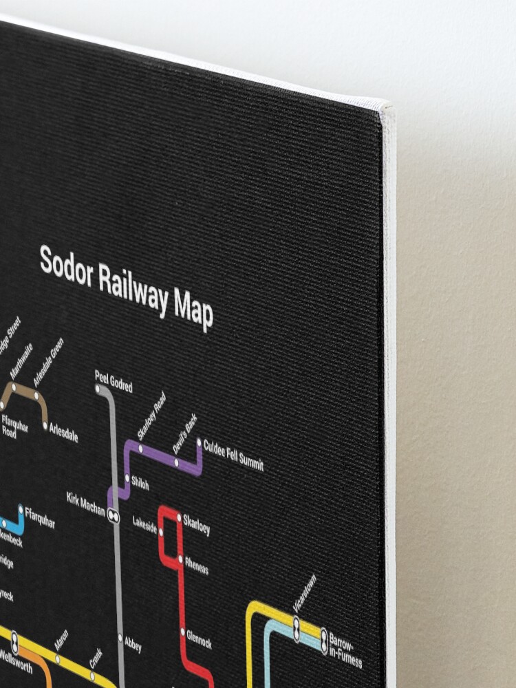 "Sodor Railway Map - TTC Style, Dark" Mounted Print for Sale by lineco ...