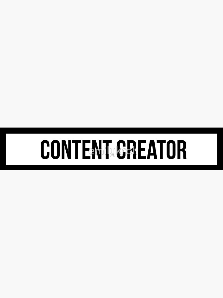 "Content Creator" Sticker for Sale by emilykroll | Redbubble