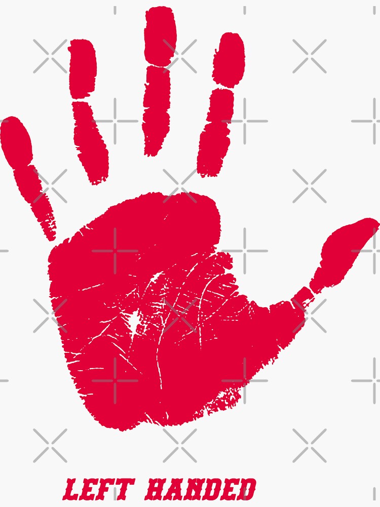 "left handed red" Sticker by jack-OC | Redbubble