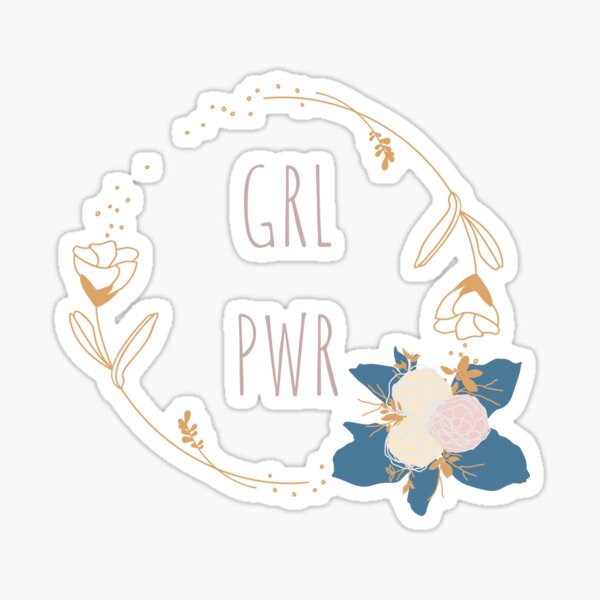"GRL PWR | Girl Power Floral Design" Sticker for Sale by thepurplemoth ...