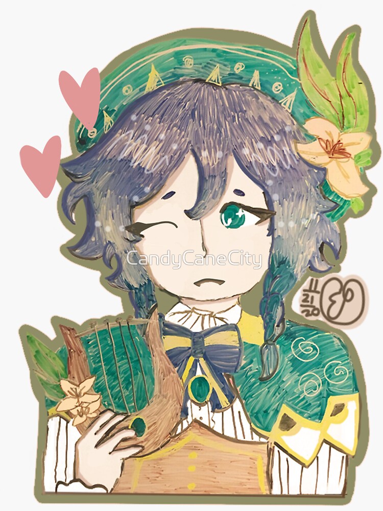 "Venti - V2 - Genshin Impact" Sticker by CandyCaneCity | Redbubble