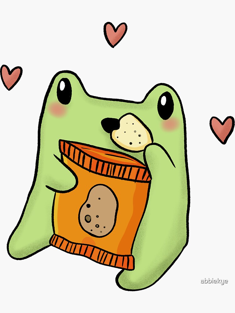 "Taurus Potato Chip Frog" Sticker for Sale by abbiekye | Redbubble