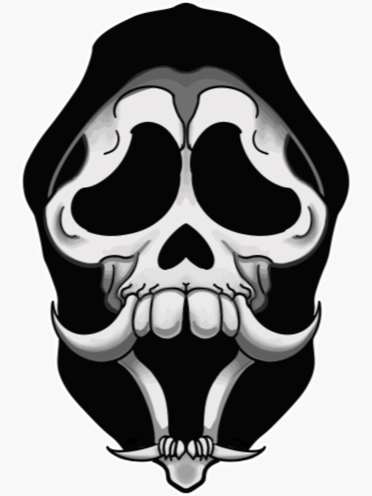 "Ghost Face Scream Ghost Face Oni" Sticker for Sale by IsoioraEusida ...