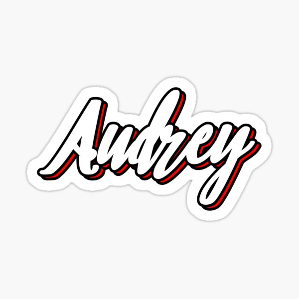 "Audrey first name - hand lettered design" Sticker for Sale by sulies ...