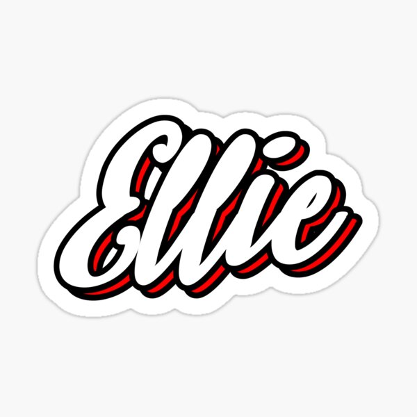 "Ellie first name - hand lettering design" Sticker by sulies | Redbubble