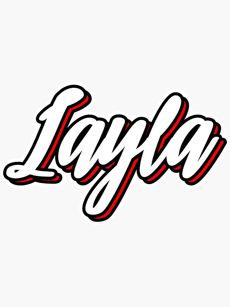 "Layla first name - hand lettering design" Sticker by sulies | Redbubble