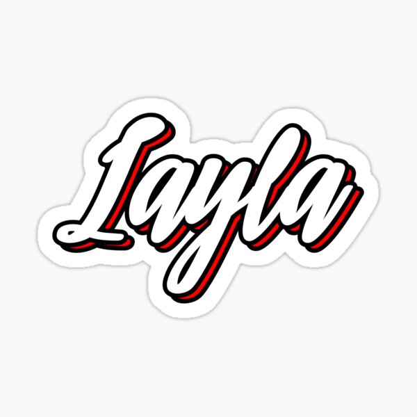 "Layla first name - hand lettering design" Sticker by sulies | Redbubble