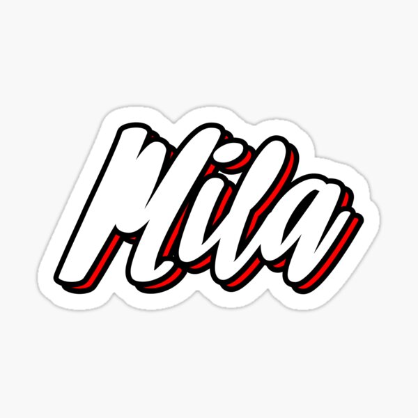 "Mila first name - hand lettering design" Sticker by sulies | Redbubble