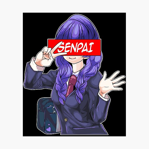 "Senpai Anime Girl Japanese Cute Manga" Photographic Print by ...
