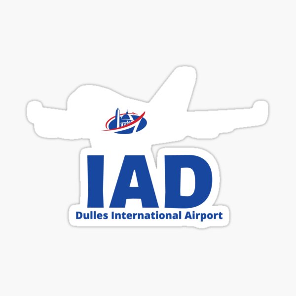 "Travel Airport Airline Dulles International Airport IAD" Sticker for ...