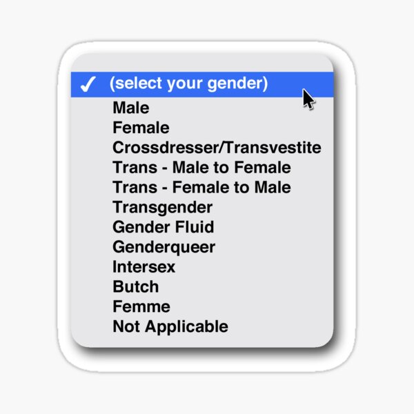 "Select your gender" Sticker for Sale by x-pressions | Redbubble