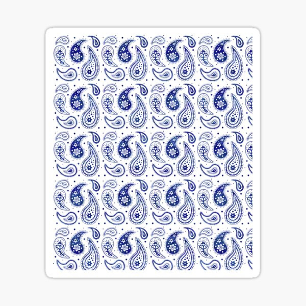 "Navy blue watercolor paisley pattern" Sticker by dreamingmind | Redbubble