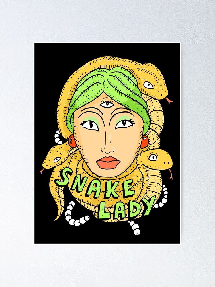 "snake lady. python girl." Poster by jjartanddrawing | Redbubble