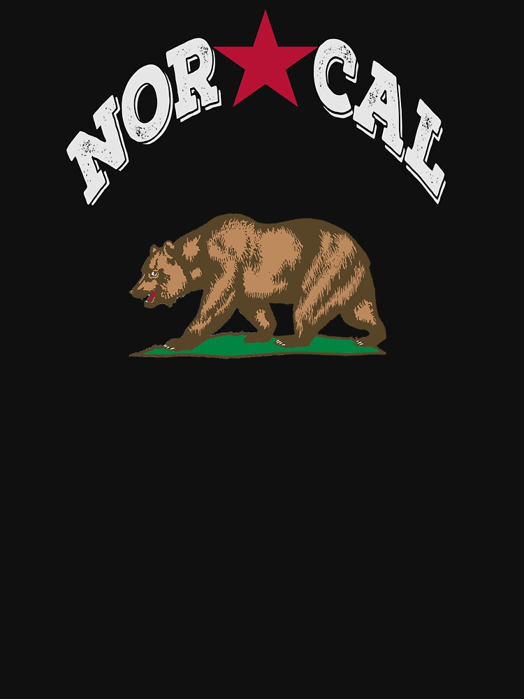 "Norcal Northern California Bear With Star Design " Racerback Tank Top ...