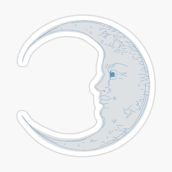 "Moon with Face" Sticker for Sale by elliebass | Redbubble