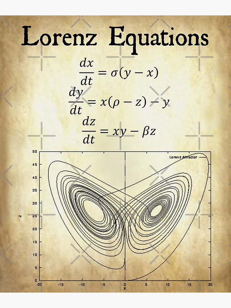"Lorenz Equations Butterfly Effect Chaos Theory Vintage Math Physics ...