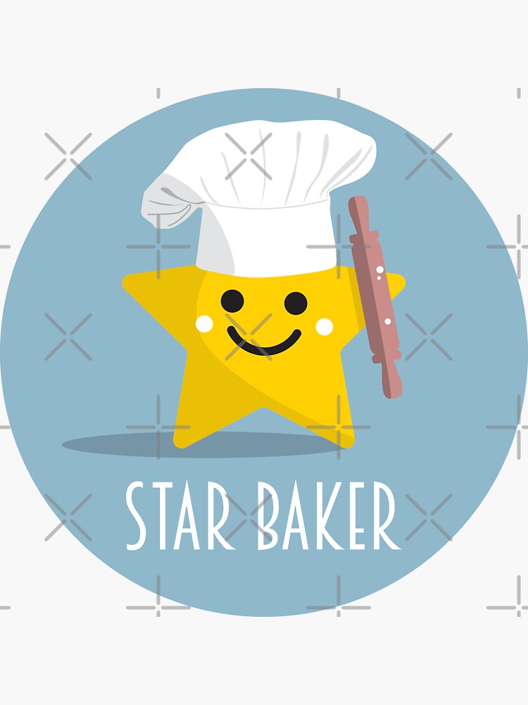 "Cute Star Baker with Rolling Pin" Sticker for Sale by VicEllisArt ...