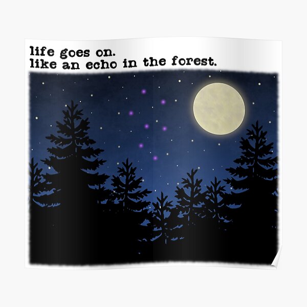 "like an echo in the forest, life goes on" Poster for Sale by Moojujju ...
